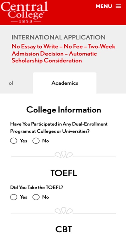 Central College Admission 2023: Application Fees, Deadlines, Acceptance ...